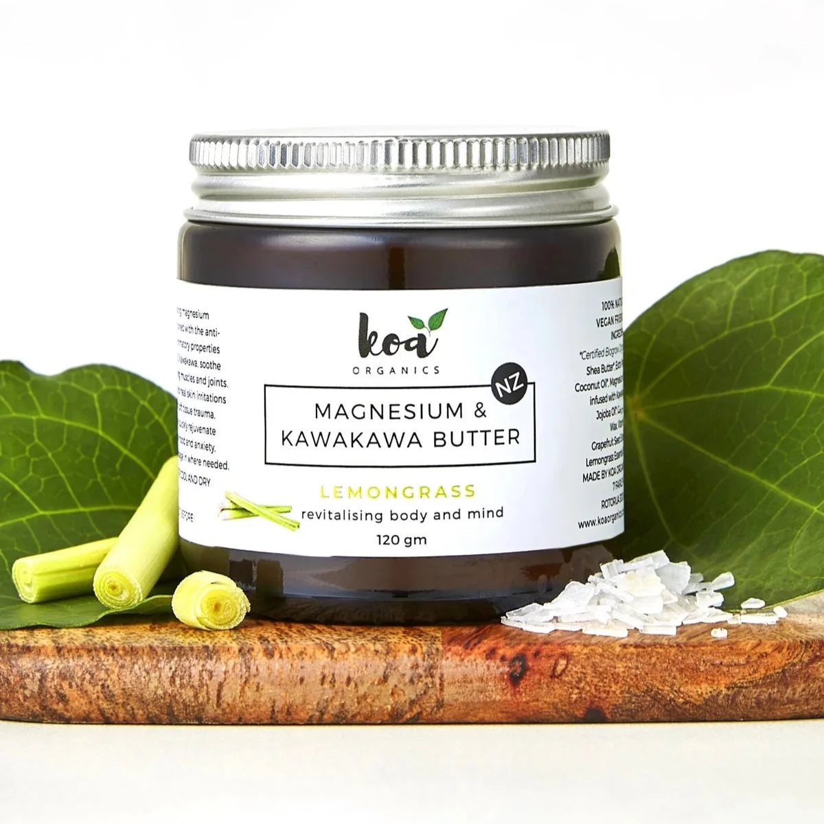 Magnesium & Kawakawa Body Butter w/ Lemongrass 65g - Koa Organics – Awhi Company